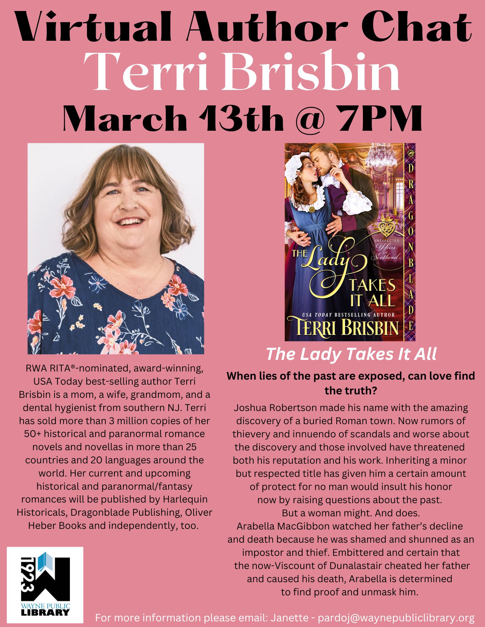 Terri Brisbin .:. News and Events – Terri Brisbin's News and Events blog